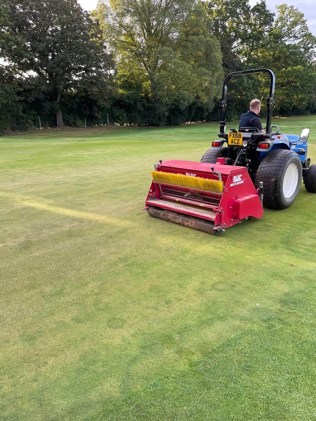 Over Seeding all Greens with Bent Grass - Rothley Park Golf Club